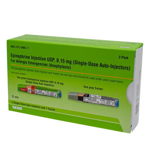 Rx Item Epinephrine 015mg 2 Pfs By Teva Pharma Usa Gen Epip