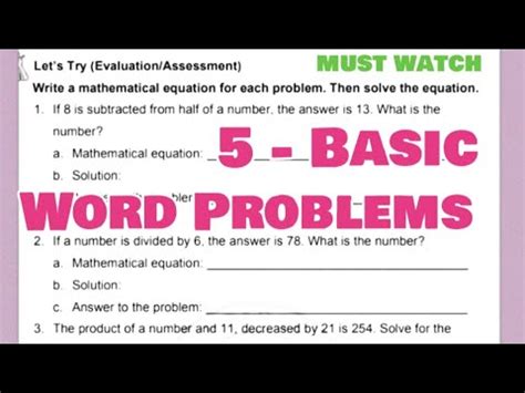 Sample Word Problems