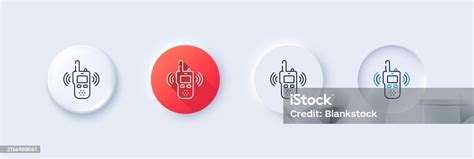 Transmitter Line Icon Radio Set Sign Line Icons Vector Stock