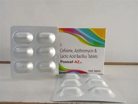 Cefixime Anhydrous 200mg Azithromycin 250mg Lactic Acid Bacillus