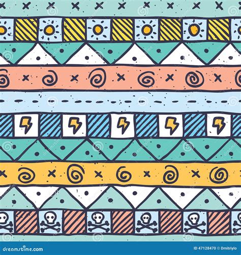 Cute Native Hand Drawn Pattern Stock Vector Illustration Of African