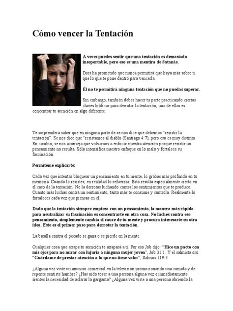 Cómo Vencer La Tentación Pdf Pensamiento