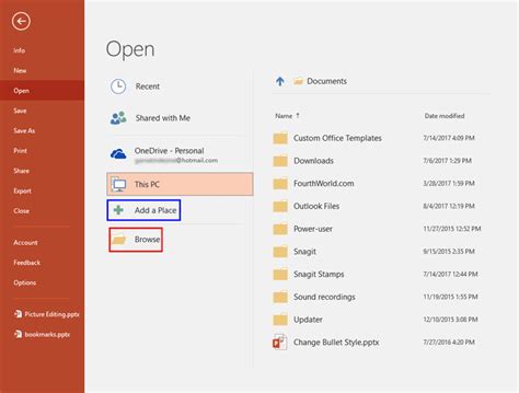 Open And Close Tabs Of Backstage View In Powerpoint 2016 For Windows