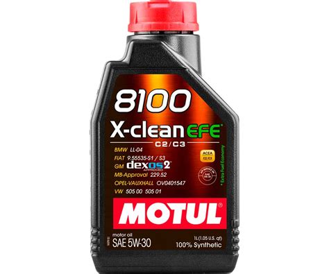 Óleo De Motor Motul 8100 X-Clean EFE 5w30 Sintético API SN, ACEA C3 Dexos 2