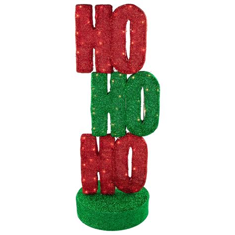 39 Lighted Red And Green Ho Ho Ho Outdoor Christmas Sign Decoration