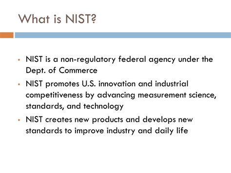 PPT National Institute Of Standards And Technology PowerPoint