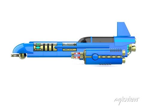Spaceship Side View In White Background • Adesivos Para A Parede