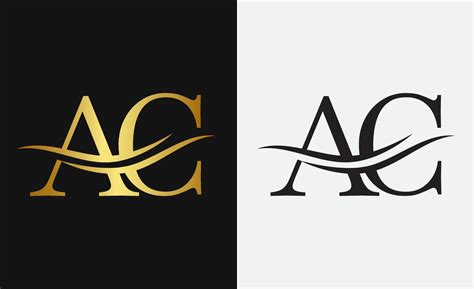Two Letter Initial Ac Monogram Slicedgolden Luxury And Black Logo