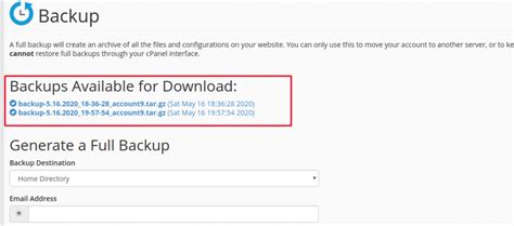 how do i back up my website files using cpanel qualispace knowledge base