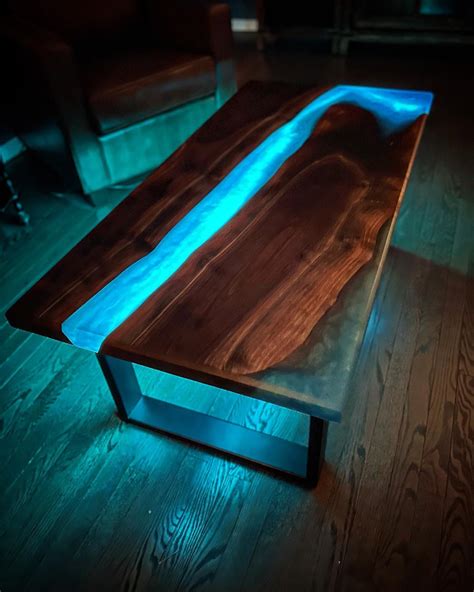Epoxy River Coffee Table ~ Led Table ~ Wood Table ~ Resin Table