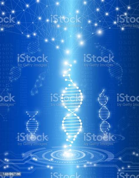 파란 빛 두뇌 및 인체 치유에 있는 추상적인 배경 기술 개념 시험 분석 클론 Dna 인간을 가진 미래 및 세계적인 국제 의학에