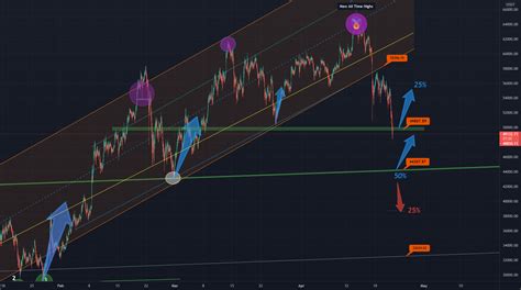 BITCOIN Updated Chart With Possible Support Levels For BINANCE BTCUSDT
