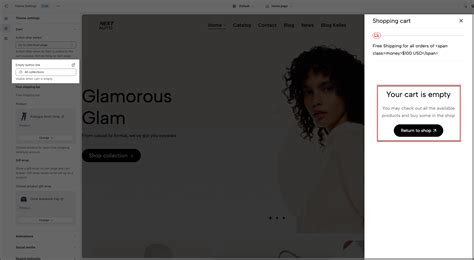 Ecomus Theme Settings Cart
