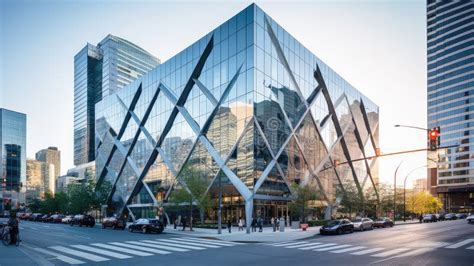 Design Modern Office Building Exterior Stock Illustration