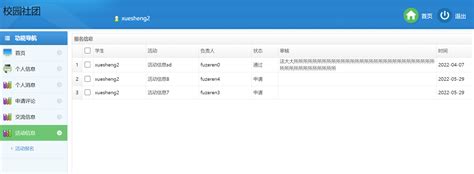 基于ssm开发校园社团管理系统（前台后台）论文简单学生html静态dreamweaver网页毕业设计制作作业成品下载代做divcss源码模板