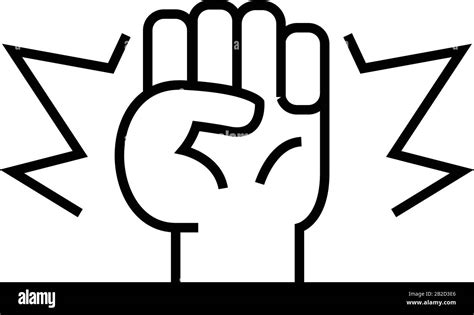 Strike Line Icon Concept Sign Outline Vector Illustration Linear Symbol Stock Vector Image