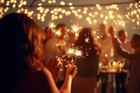 Un Groupe De Personnes Célèbre Un Mariage Avec Des Cierges Magiques