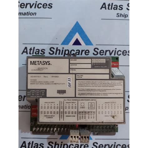 JOHNSON CONTROLS METASYS AS VAV VARIABLE AIR VOLUME CONTROLLER Atlas Shipcare Services