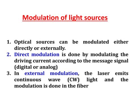 Optical Modulation External And Internal Ppt