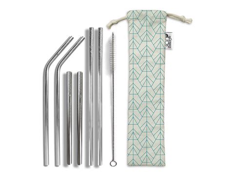 Kit 6 pailles en inox Ô Bocal Boutique sans emballage jetable bio vrac zéro déchet