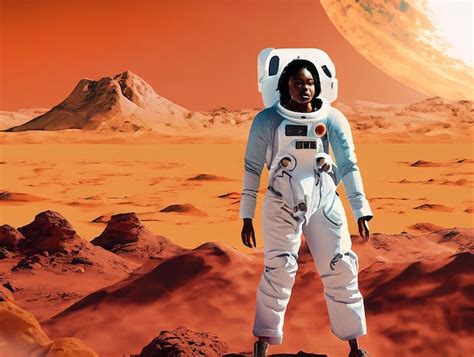 Premium Ai Image Astronaut Discovers Plant Life On Alien Planet And Discovering The Mysteries