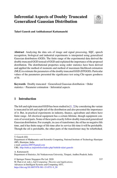 Pdf Inferential Aspects Of Doubly Truncated Generalized Gaussian