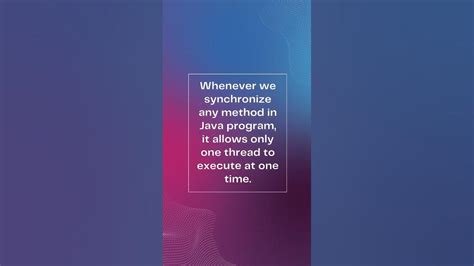 Synchronization In Java Youtube Youtubeshorts Javainterviewquestions