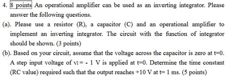 solved 4 8 points an operational amplifier can be used as