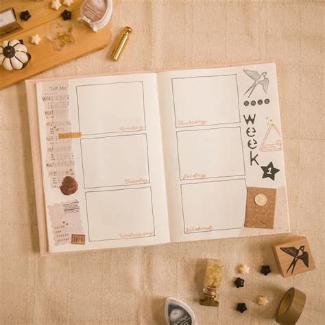 February Bujo Setup Neutral Vintage Letter Theme Free Printable ⋆