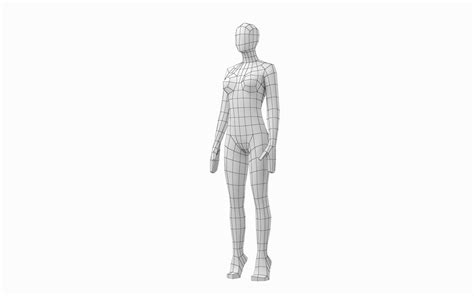 natural female and male base mesh in rest pose 3d model by valerii