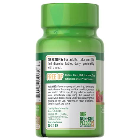 Natures Truth Vitamin B 12 2500 Mcg Plus Folic Acid Shop Vitamins A