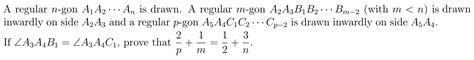 solved a regular n gon a1a2⋯an is drawn a regular m gon
