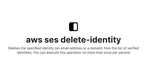 Aws Ses Delete Identity Fig