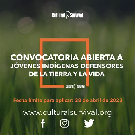 Convocatoria Abierta A JÓvenes IndÍgenas Defensores De La Tierra Y La