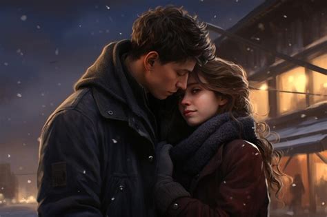 Premium AI Image Couple In Winter The Magic Of Spending Time Together