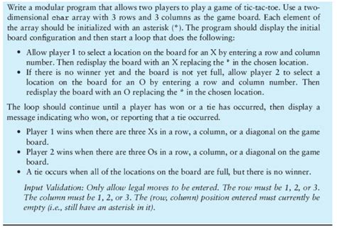 Solved Write A Modular Program That Allows Two Players To