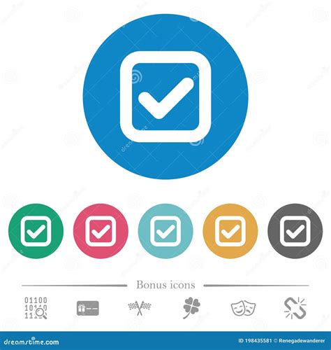 Checkbox Flat Round Icons Stock Vector Illustration Of Flat