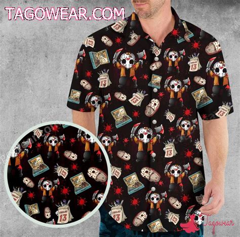Jason Voorhees Friday The 13th Pattern Halloween Hawaiian Shirt Tagowear
