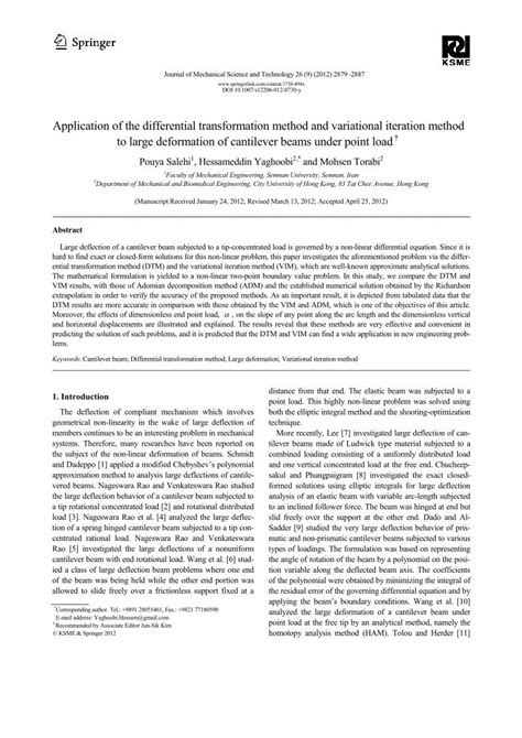 Pdf Application Of The Differential Transformation Method · Pdf