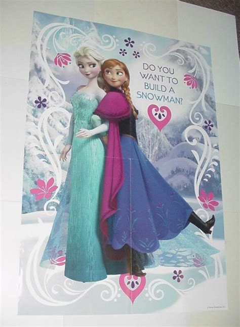 Disney S Frozen Poster Elsa Anna Want To Build A Snowman Bidrevolution