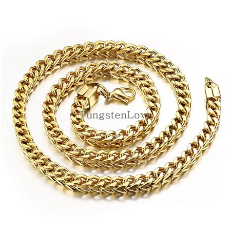 56cm6mm Square Wheat Stainless Steel Chain Necklaces For Men Women