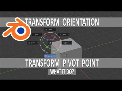 How To Use Transform Orientation And Transform Pivot Point In Blender Practical D Modeling