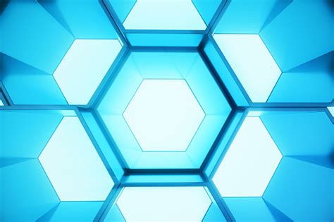 미래 표면 육각 패턴 광선 3d와 6 각형 벌집의 추상 블루 렌더링 0명에 대한 스톡 사진 및 기타 이미지 0명 강철 건설 산업 Istock