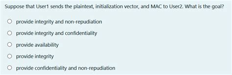 Solved Suppose That User1 Sends The Plaintext