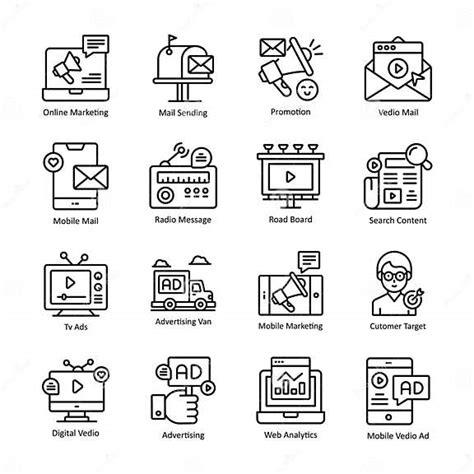 Marketing Vector Outline Icon Design Illustration Marketing Symbol On White Background Eps 10