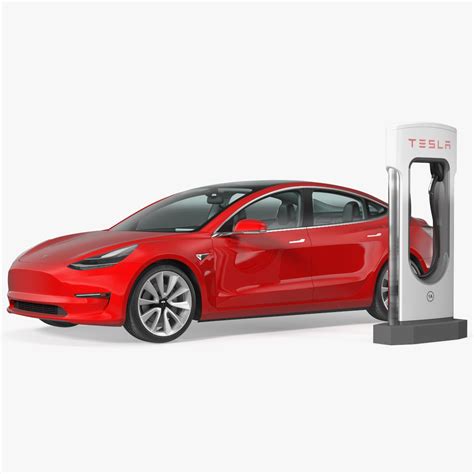Electric Charging Station And Tesla Model 3 3d Model 169 3ds Blend
