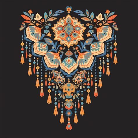 Premium Vector Malaysian Nyonya Beadwork Patterns With Vibrant Colors