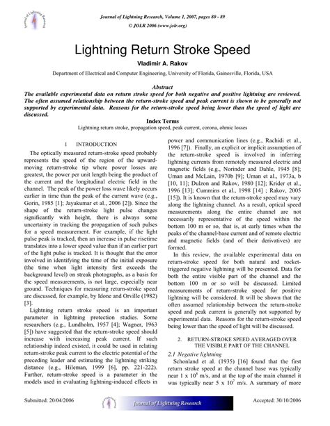 pdf lightning return stroke speed