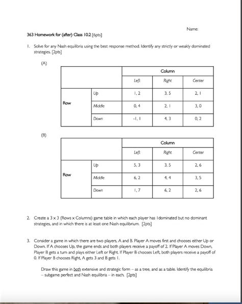 Name 363 Homework For After Class 10 2 6pts 1 Chegg