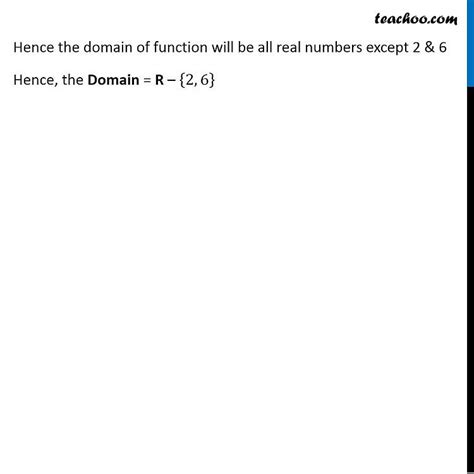 Misc 3 Find Domain Of F X X2 2x 1 X2 8x 12
